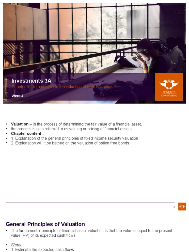Chapter 5 - Introduction To The Valuation of Debt Securities | PDF ...