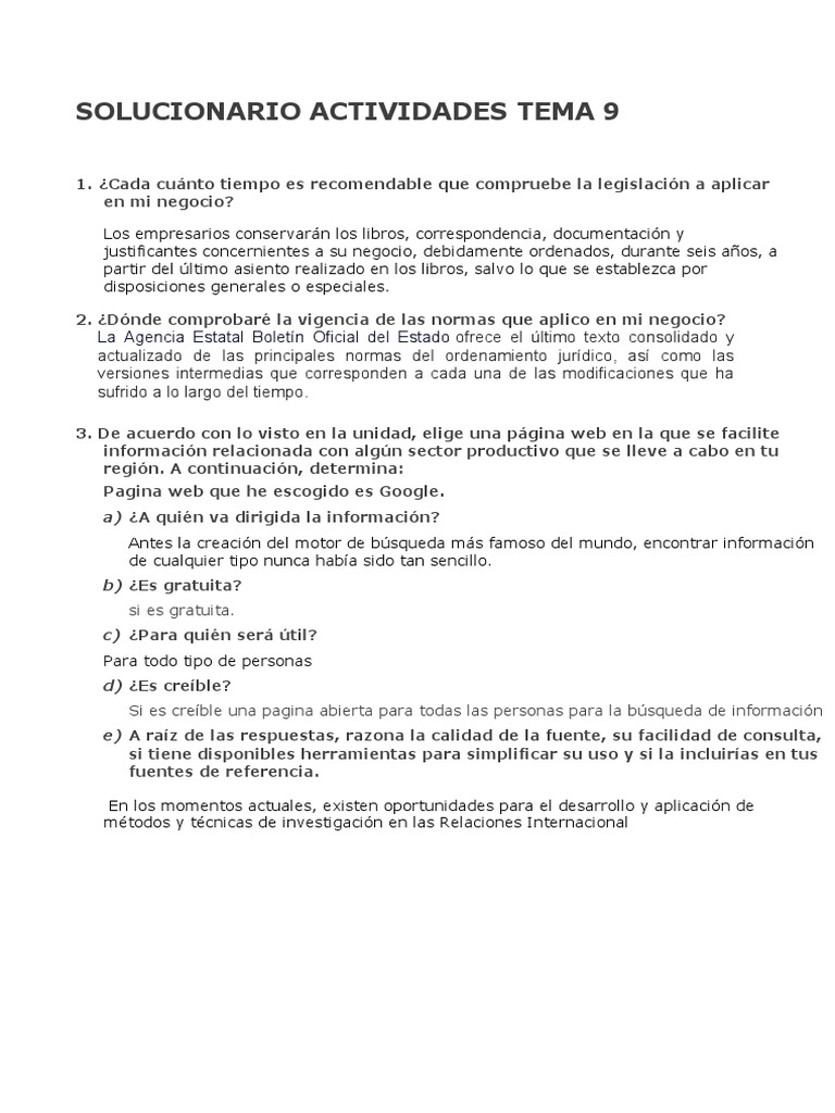 Actividades Tema 9 | PDF