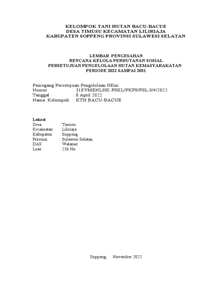 Rkps KTH Bacu-Bacue | PDF