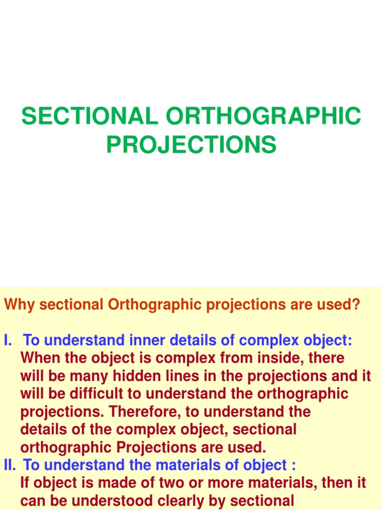 SECTIONAL ORTHOGRAPHICS - For LAB | PDF | Plane (Geometry) | Cartesian ...