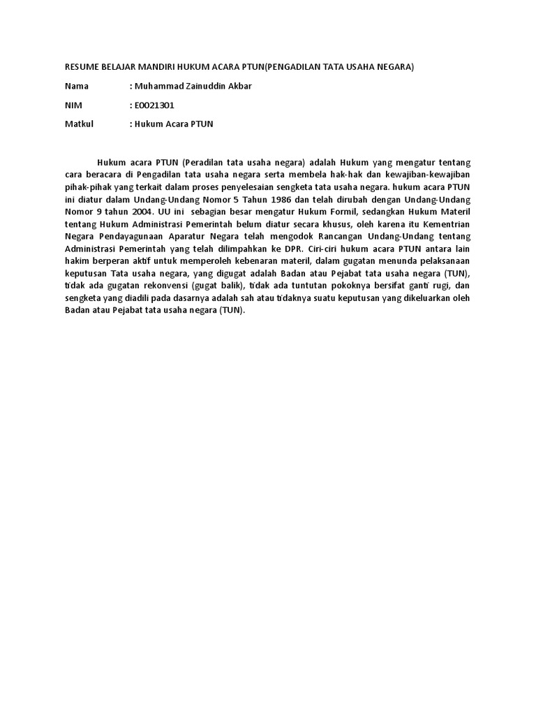 E0021301 - Muhammad Zainuddin Akbar - Resume Materi | PDF