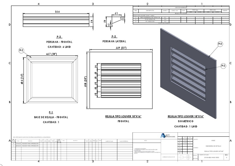 Planos de Rejilla Louver | PDF