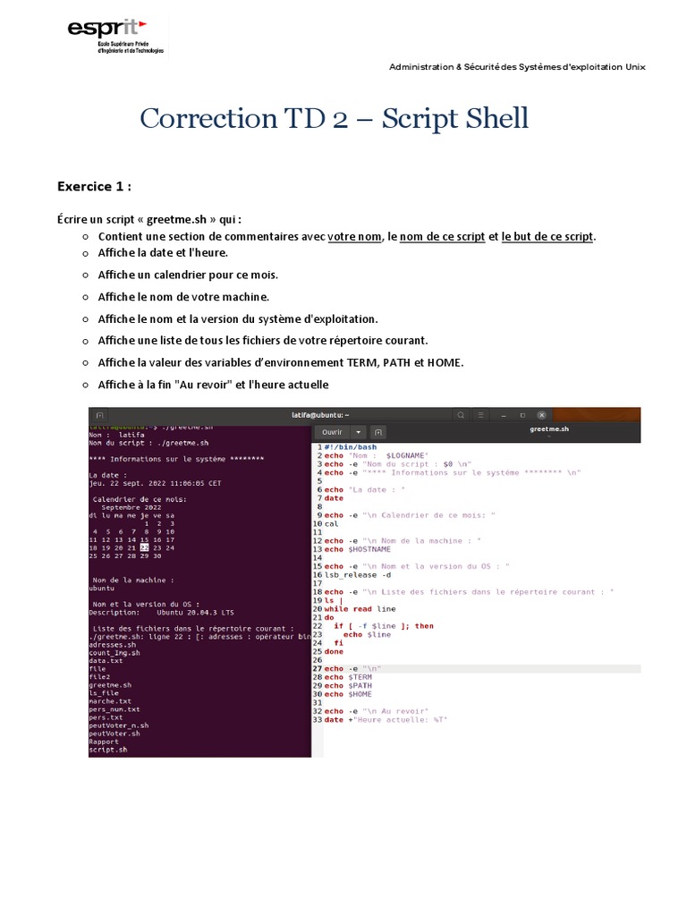 Unix Shell Script Exercises Guide | PDF