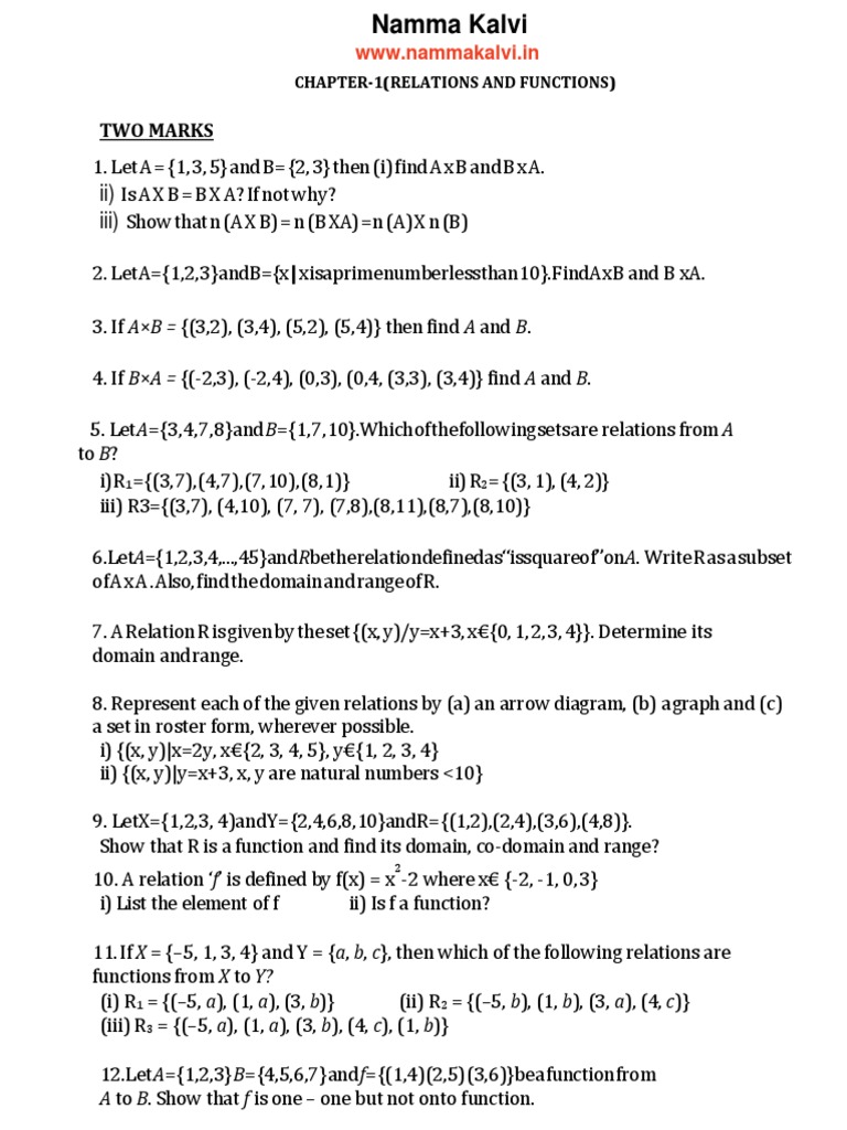 Relations and Functions: Solutions to Problems on Number Theory, Sequences and Series from Namma ...