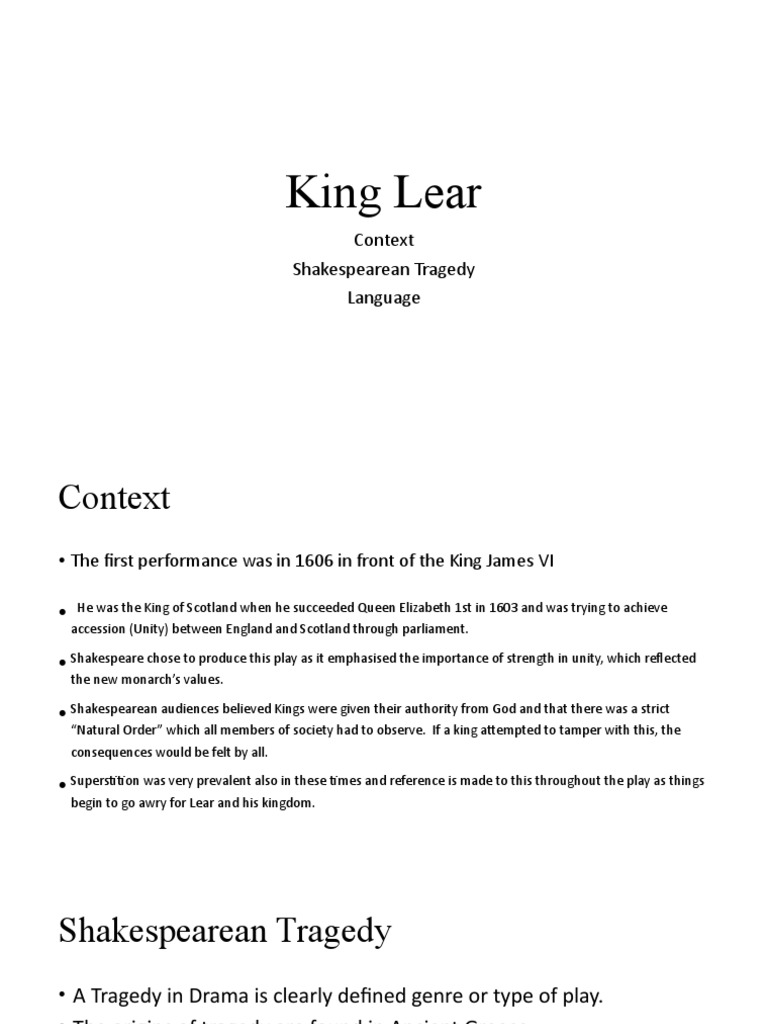 Shakespeare's Tragic Lear | PDF | Tragedy | King Lear