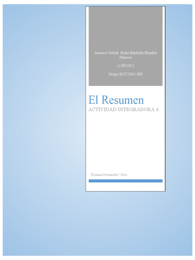 Actividad Integradora 4, Módulo 2. El Resúmen | PDF | Violación Actividad Integradora 4, Módulo 2. El Resúmen | PDF | Violación