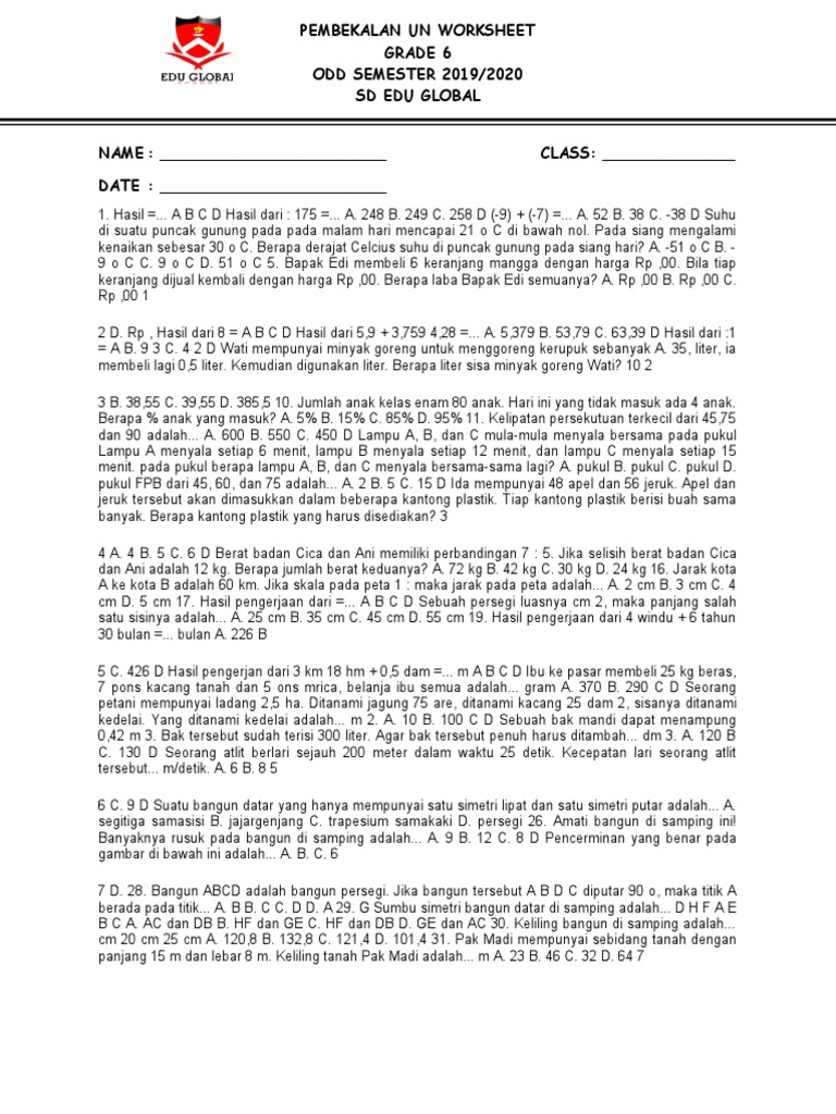 Format Worksheet SD | PDF