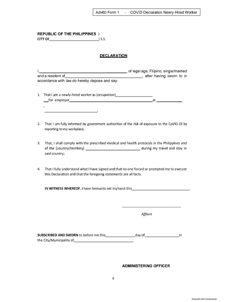 Covid Declaration | PDF