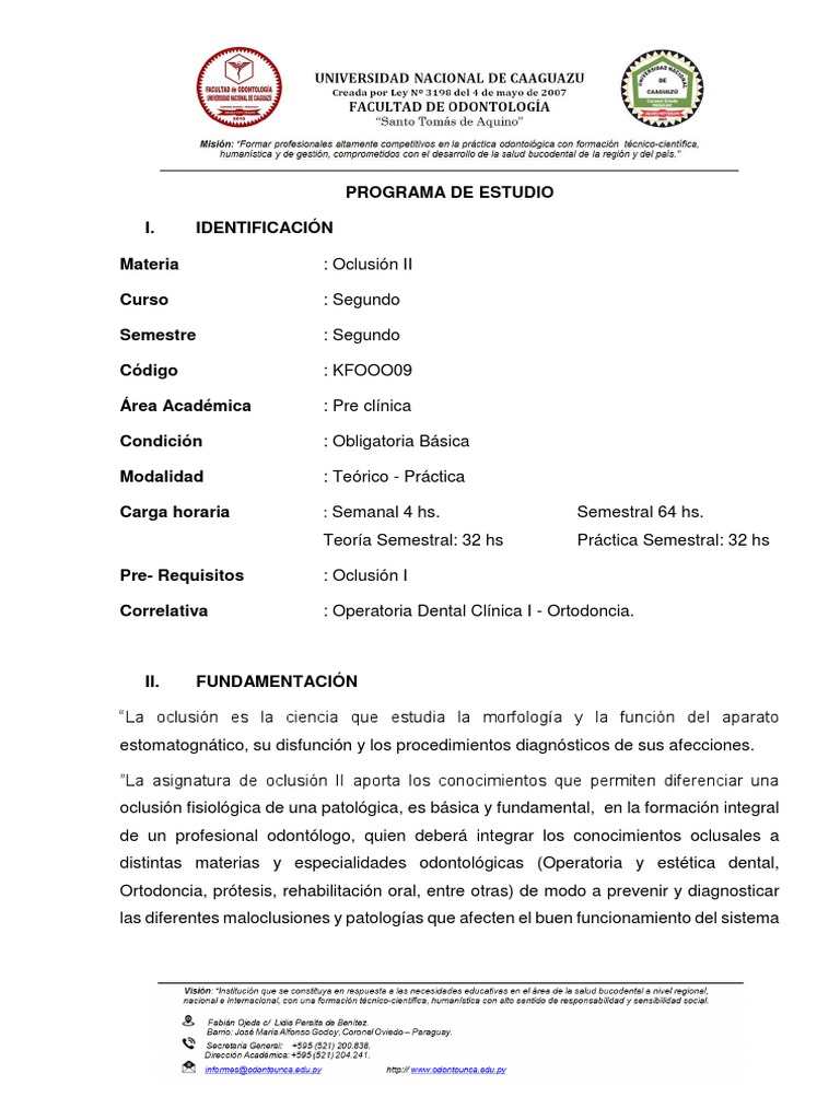 Programa de Estudio | PDF | Odontología | Ortodoncia