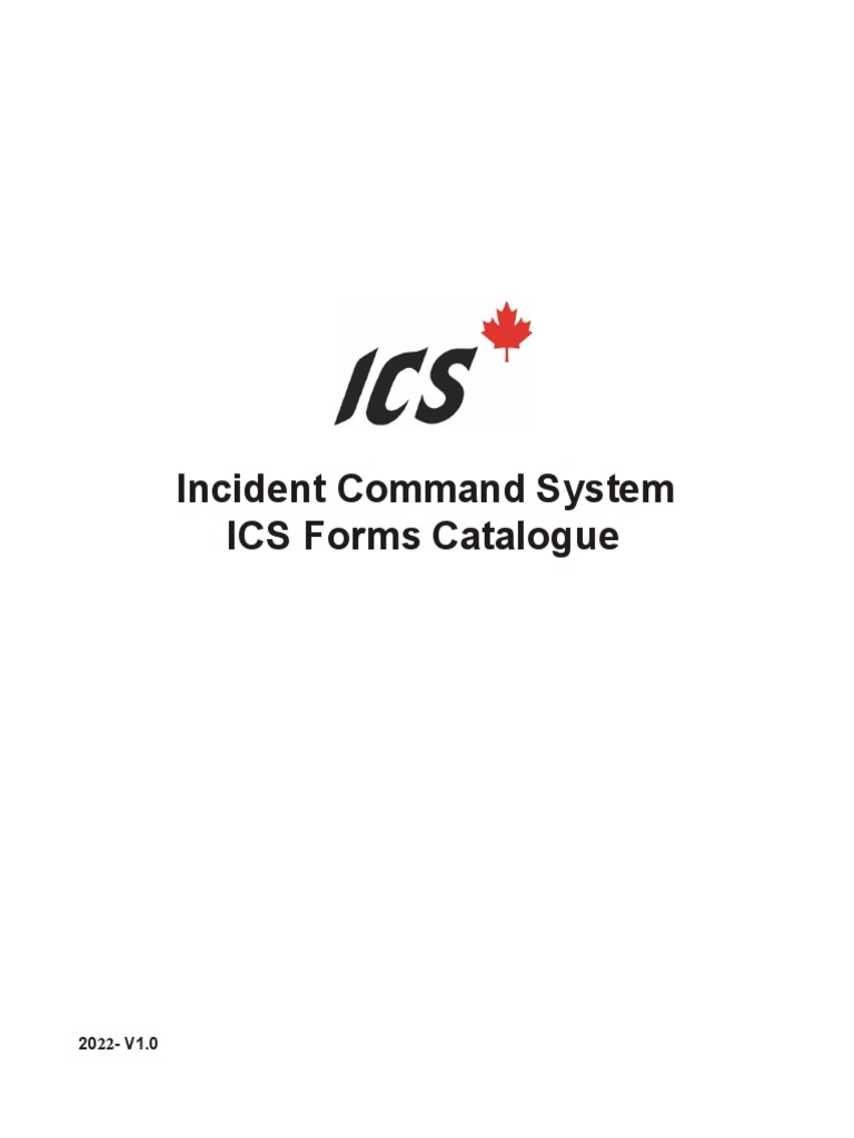 ICS Canada Forms Catalogue 2022 - v1 | PDF | Incident Command System