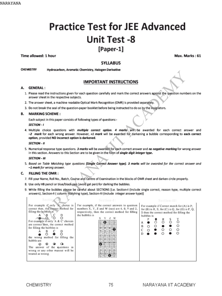 JEE Advanced Chemistry - Unitwise Question Bank | PDF ...
