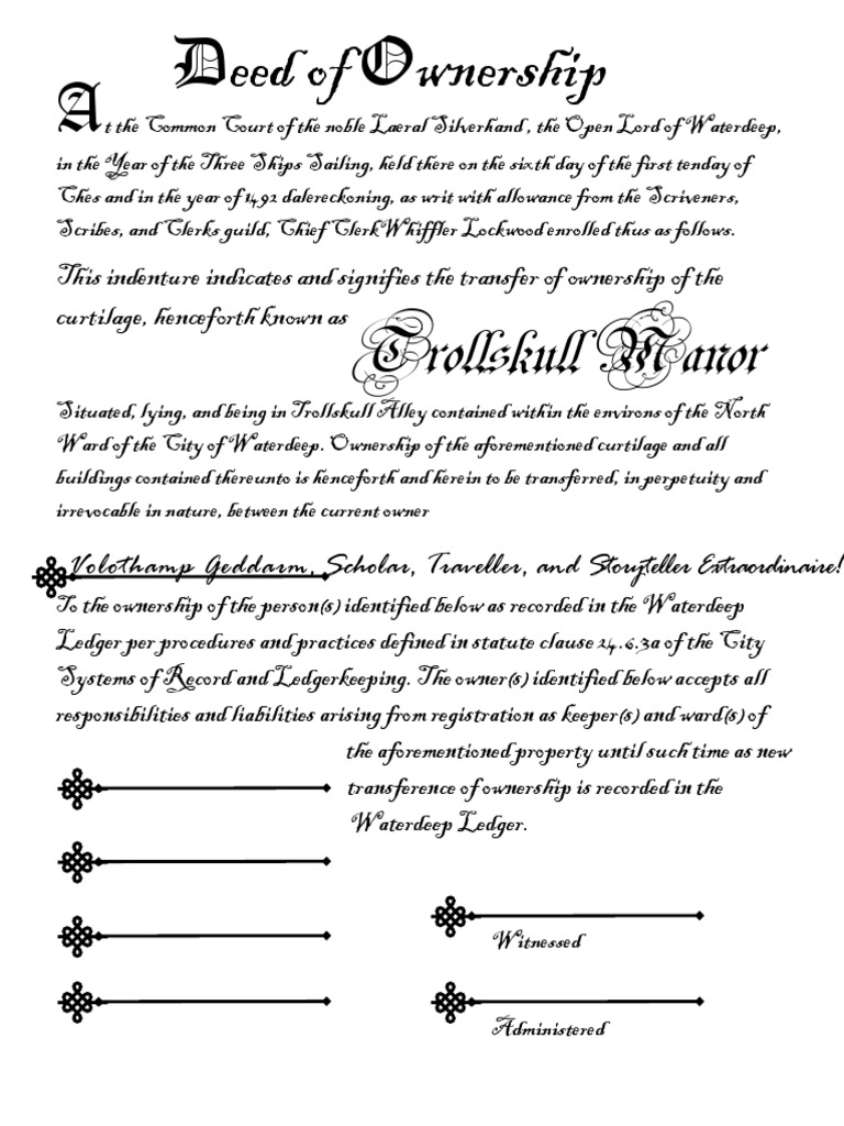 Trollskull Deed | PDF