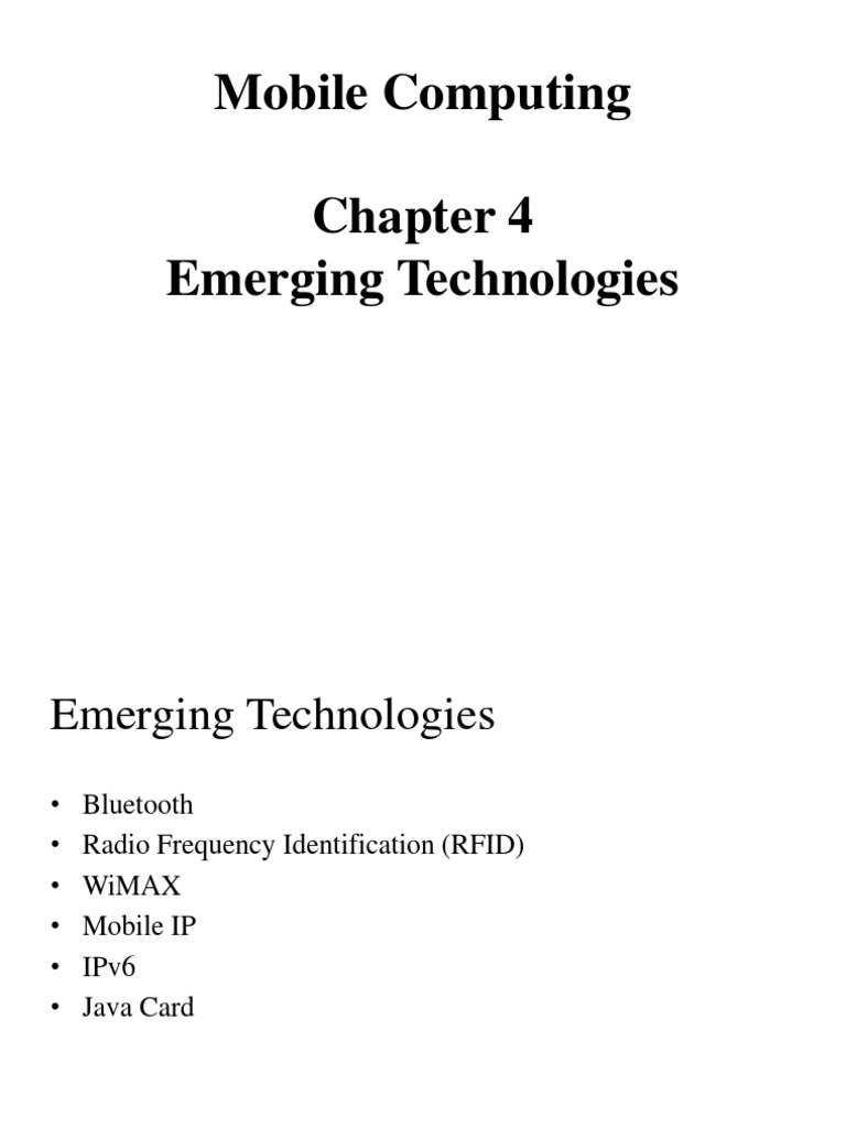 Mobile Computing Emerging Technologies | PDF | Bluetooth | Radio ...