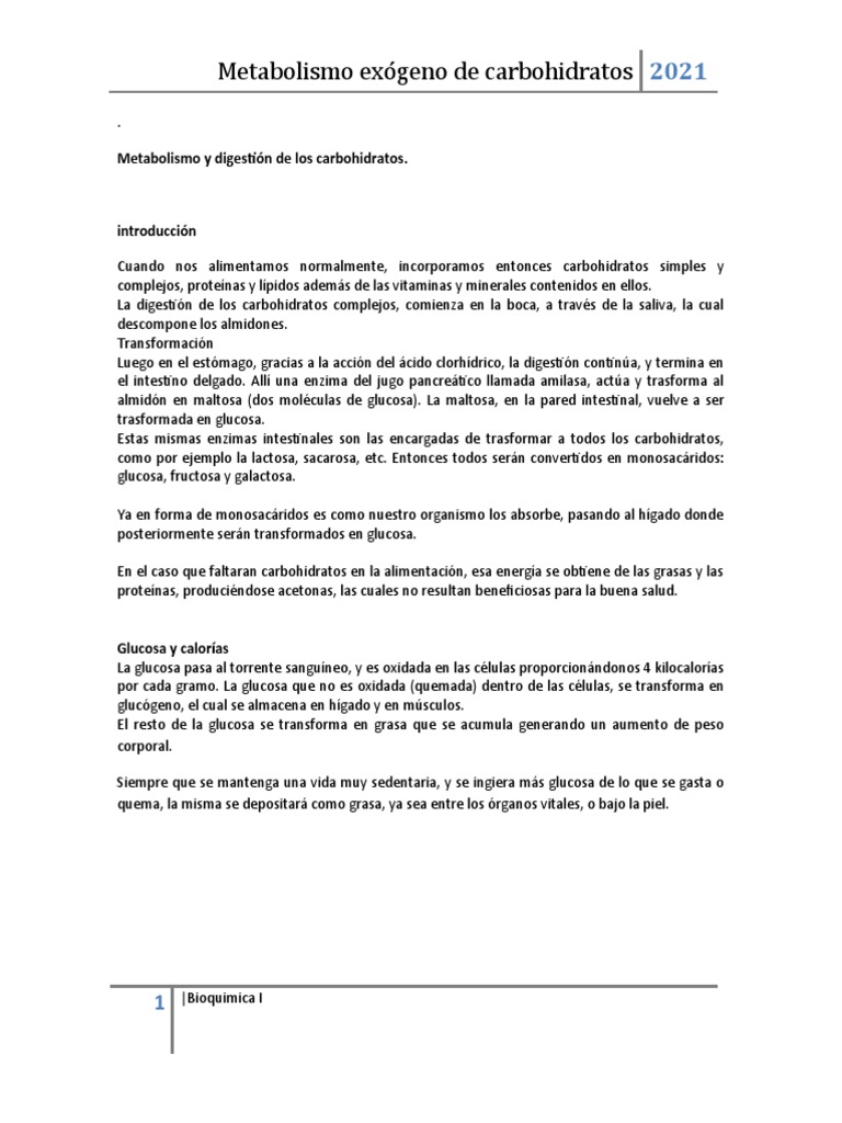 Metabolismo Intestinal de Carbohidratos | PDF | Carbohidratos | Digestión