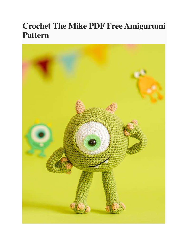 Free Amigurumi Mike Pattern PDF | PDF