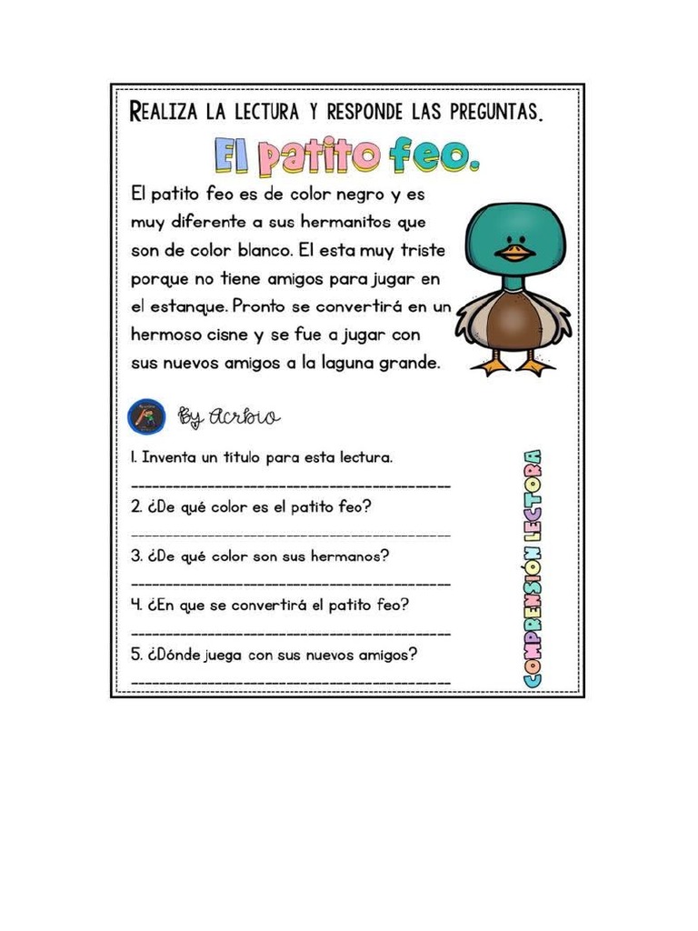 PLAN LECTOR El Patito Feo | PDF