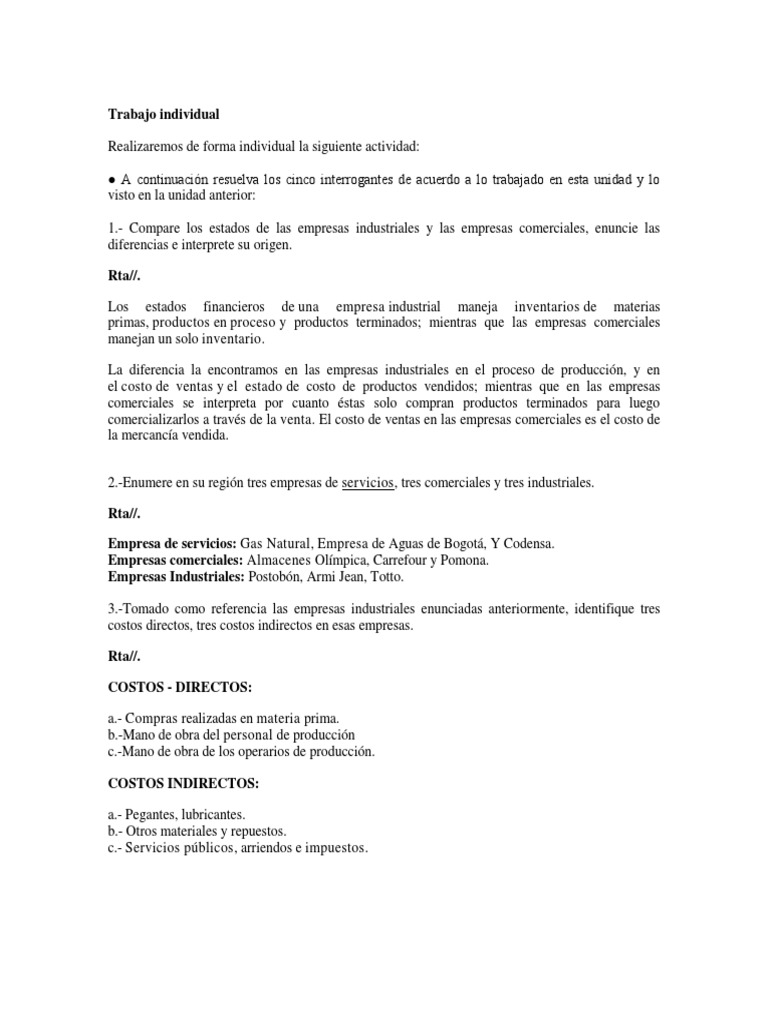 costos directos | PDF | Economias