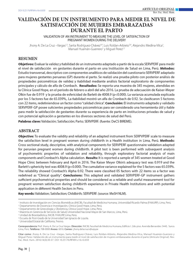 Validación de Un Servperf Adaptado | PDF | Validez (Estadísticas ...