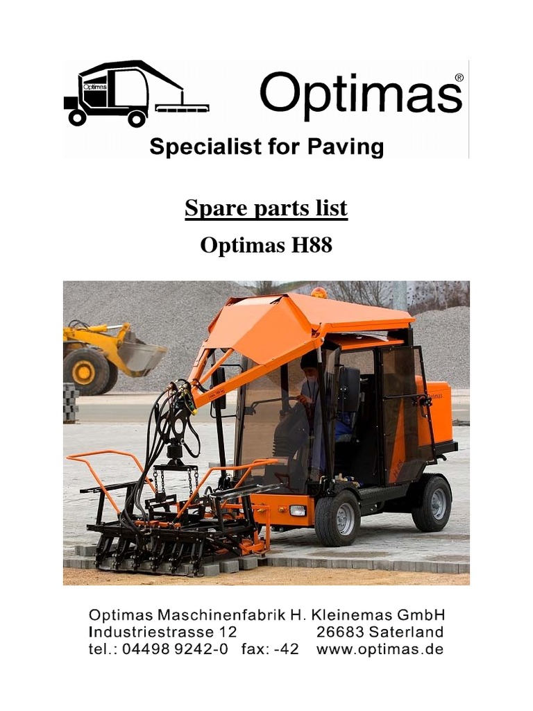 Spare Parts List H88 Toro English | PDF