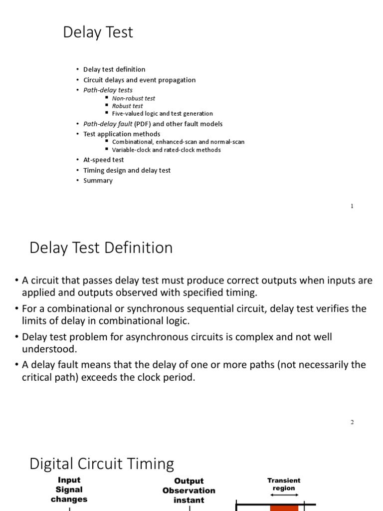 Lecture 22 - Delay Test | PDF | Logic Gate | Computer Science