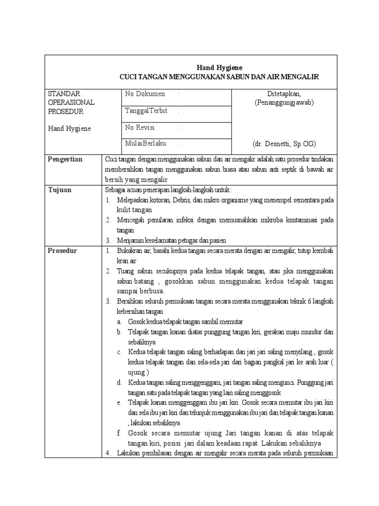 SOP Hand Hygiene | PDF