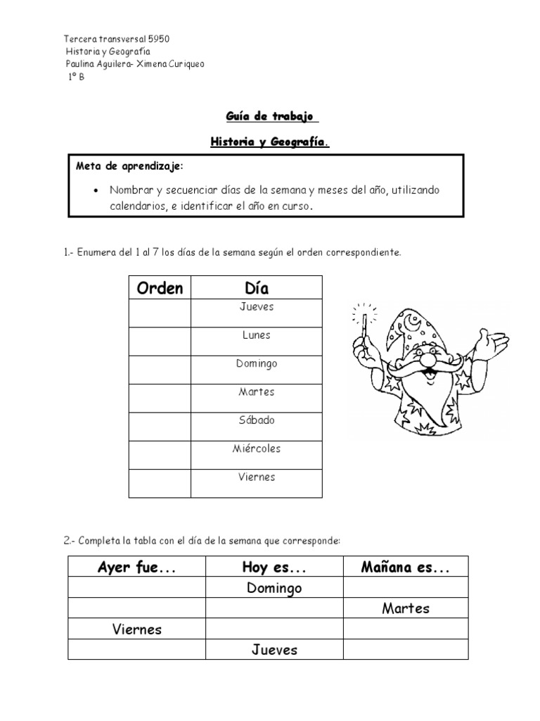 Clase de Los Dias de La Semana | PDF