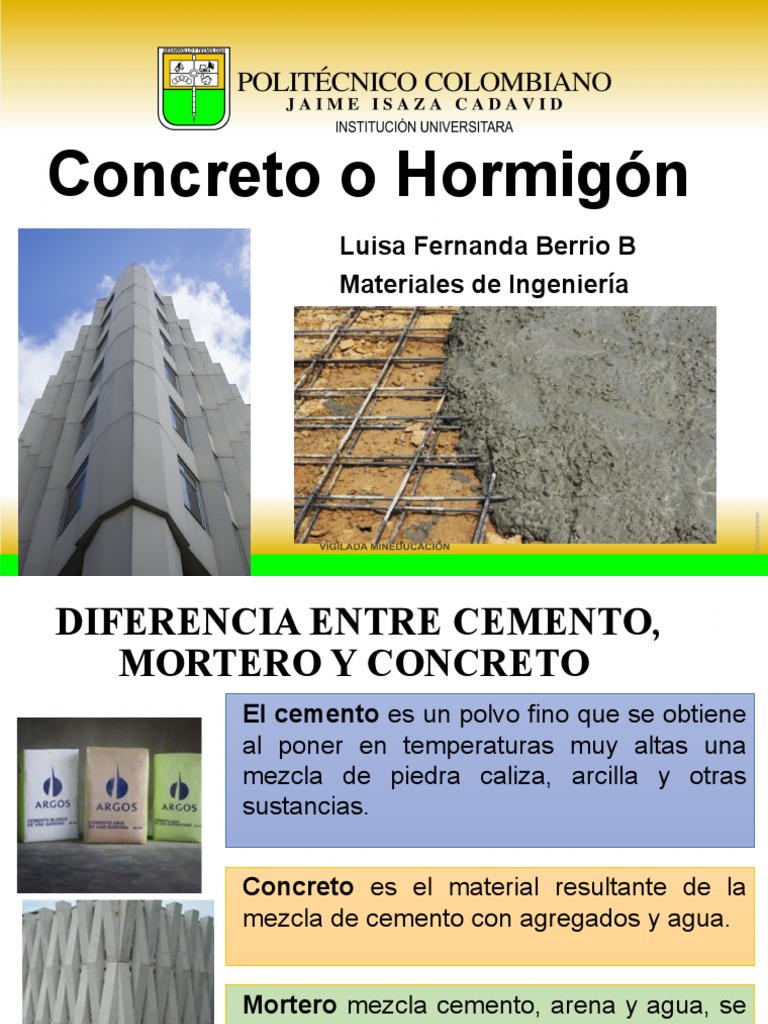 Unidad 7-3 Concretos | PDF | Hormigón | Cemento