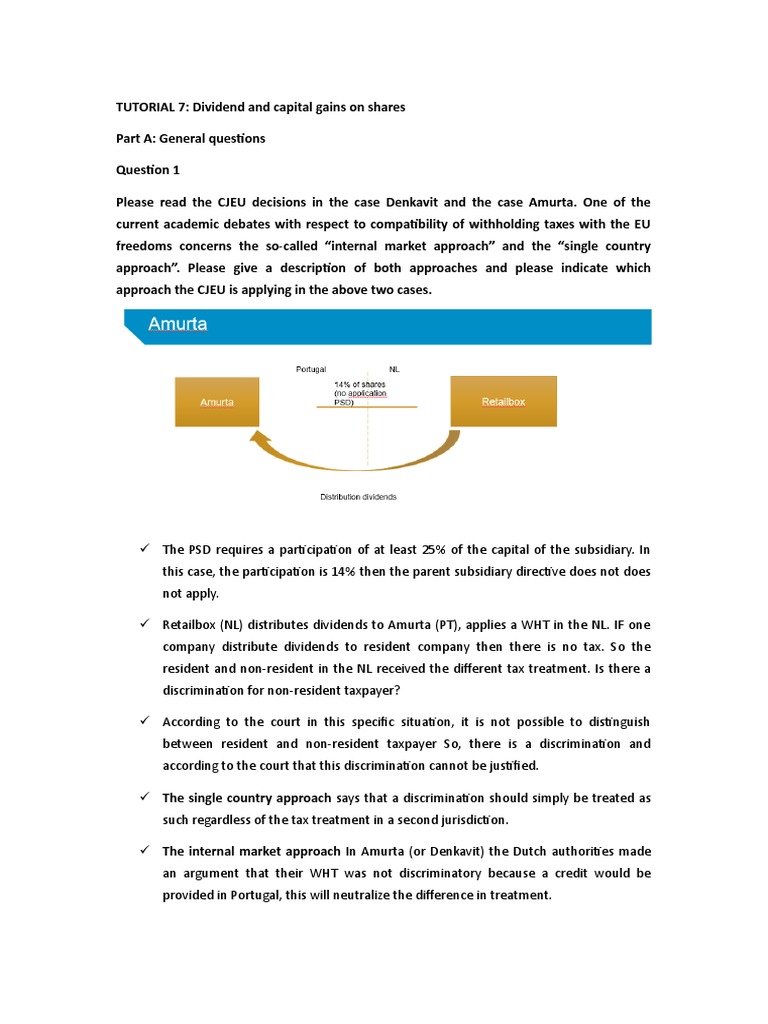 Tutorial 7 | PDF | Taxes | Capital Gains Tax