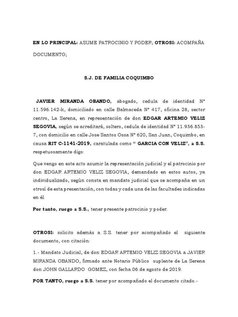 Asume Patrocinio y Poder | PDF