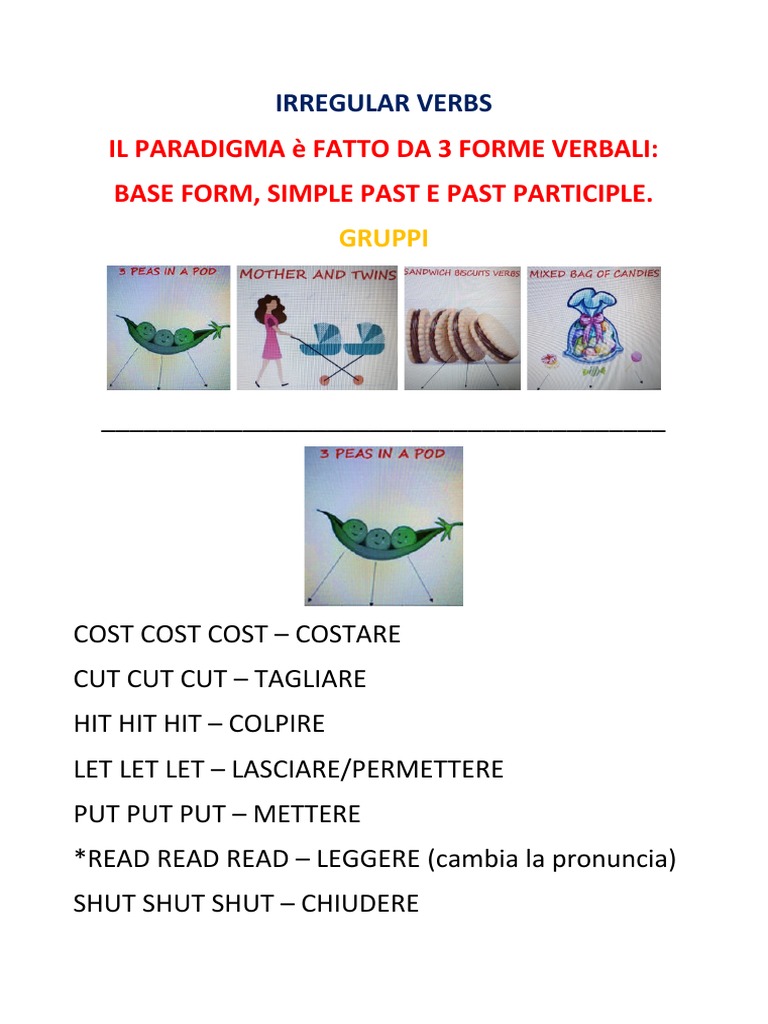 Irregular Verbs Pdf Linguistics