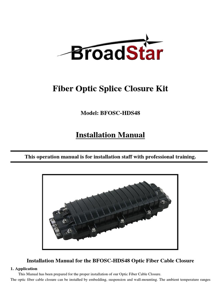 Bfosch24 - BFOSC-HDS48 Horizontal Splice Enclosure | PDF | Optical ...