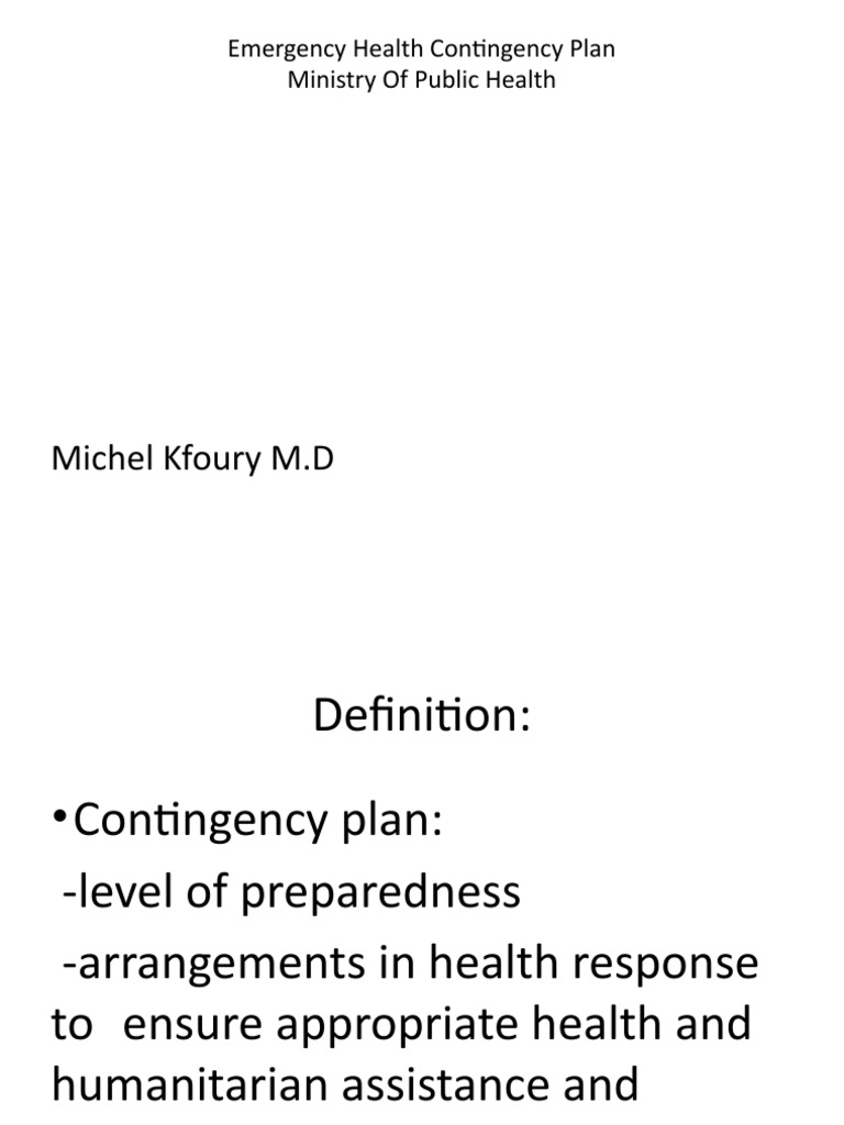Emergency Health Contingency Plan DR Kfuri | PDF | Emergency Management ...