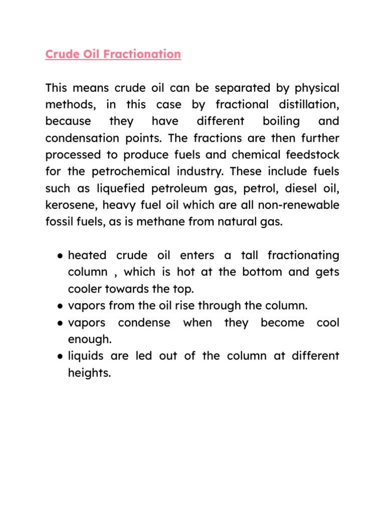Crude Oil Fractionation | PDF | Petroleum | Fuels