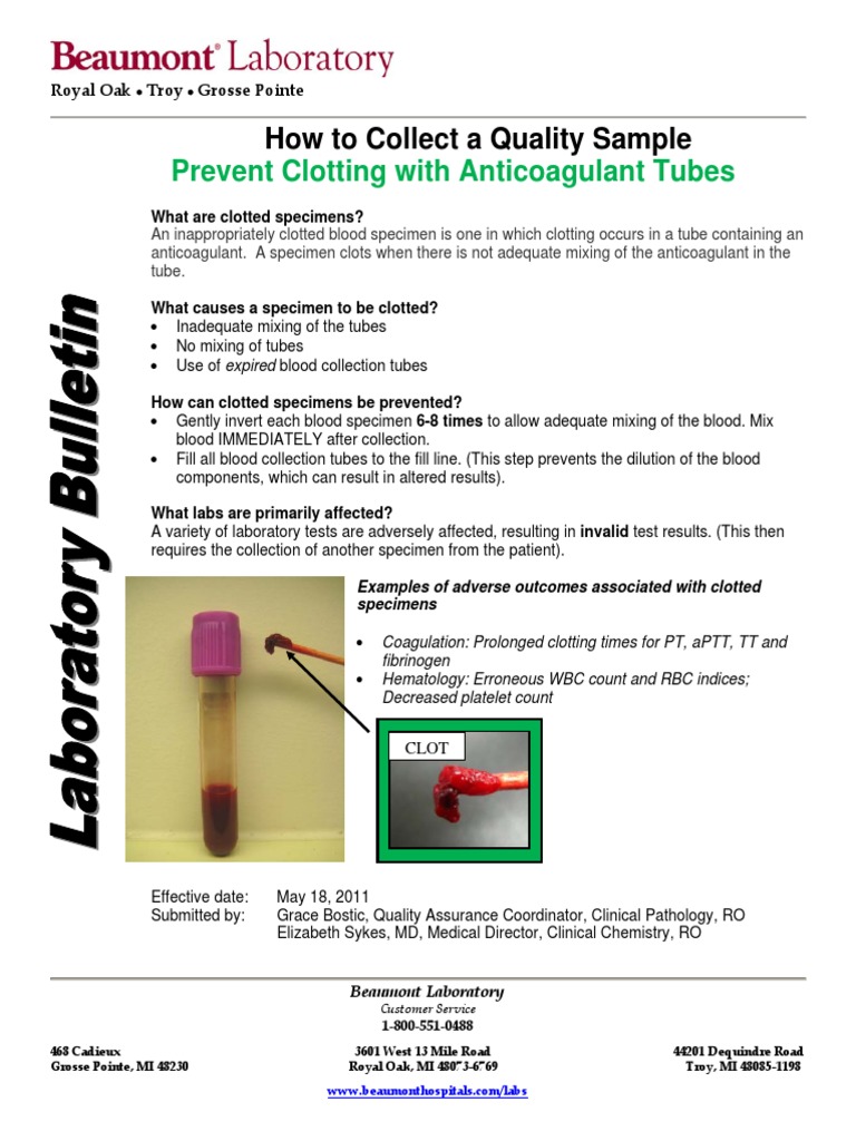 Prevent Clotting With Anticoagulant Tubes | Download Free PDF | Coagulation | Clinical Pathology
