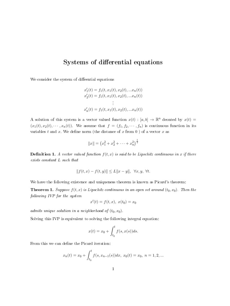 Systems Of Dierential Equations Pdf Eigenvalues And Eigenvectors System Of Linear Equations