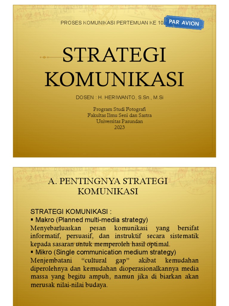 Strategi Komunikasi | PDF