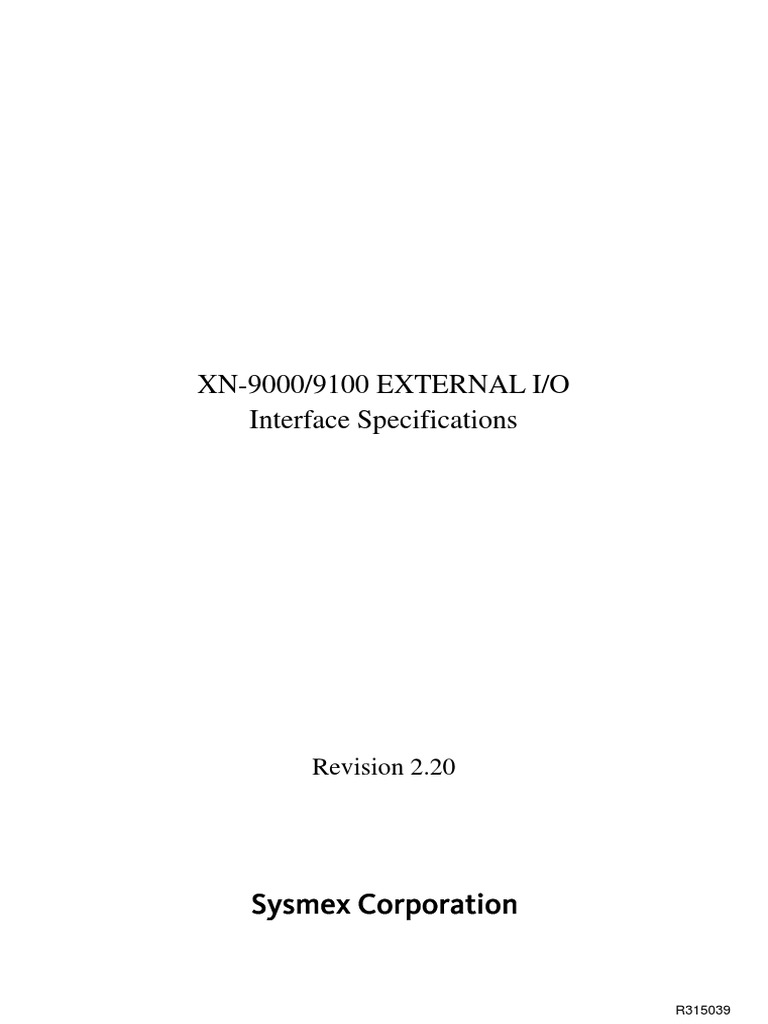 XN-9000 - EXTERNAL - IO - Interface - Specifications - EN - Ver2.20 ...