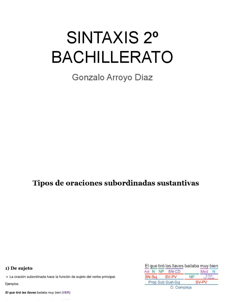 SINTAXIS 2º BACHILLERATO | PDF