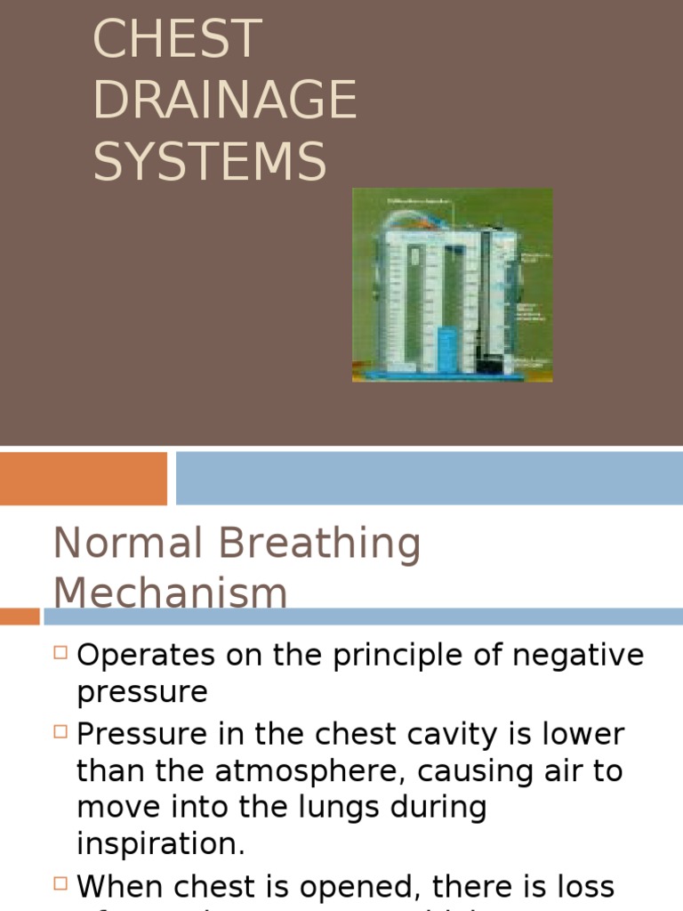 Chest Drainage Systems Explained | PDF | Thorax | Diseases And Disorders