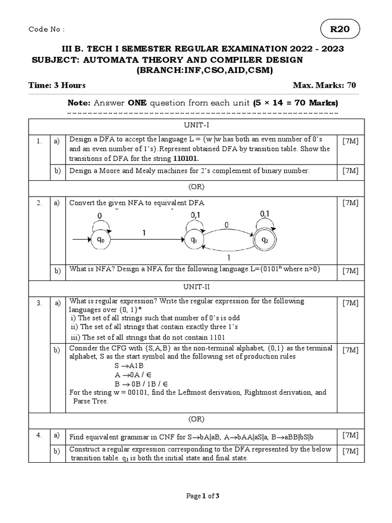 R20-Atcd-Q.p - Model Paper. | PDF | Formalism (Deductive) | Software Engineering