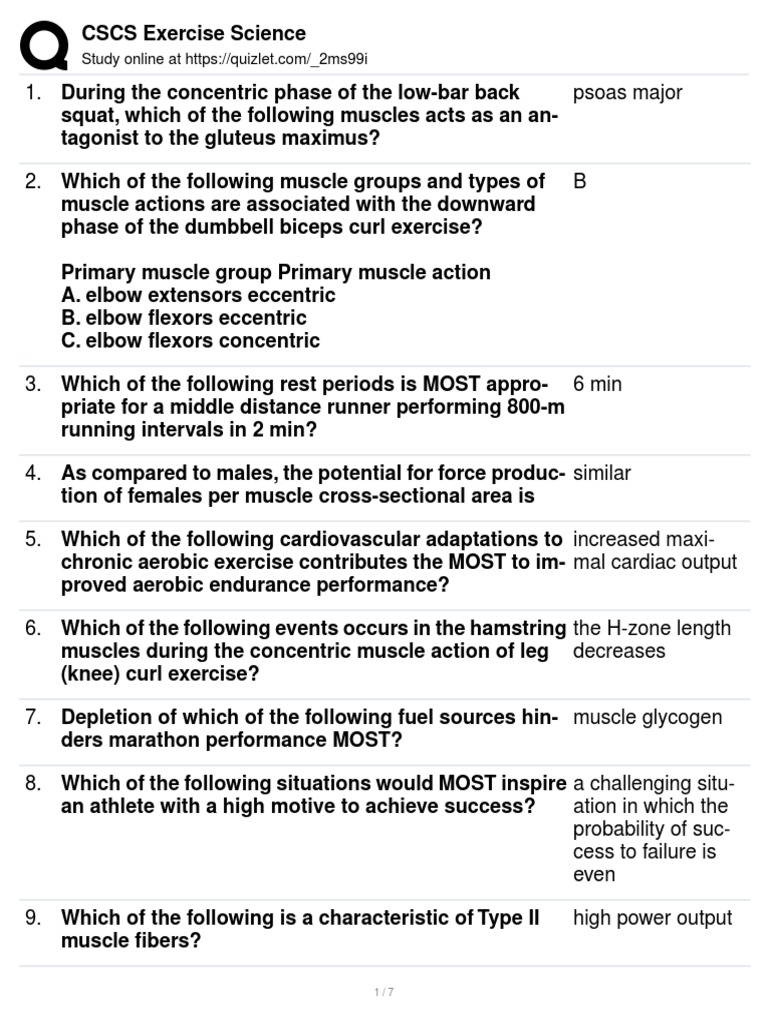 CSCS Exercise Science Overview | PDF