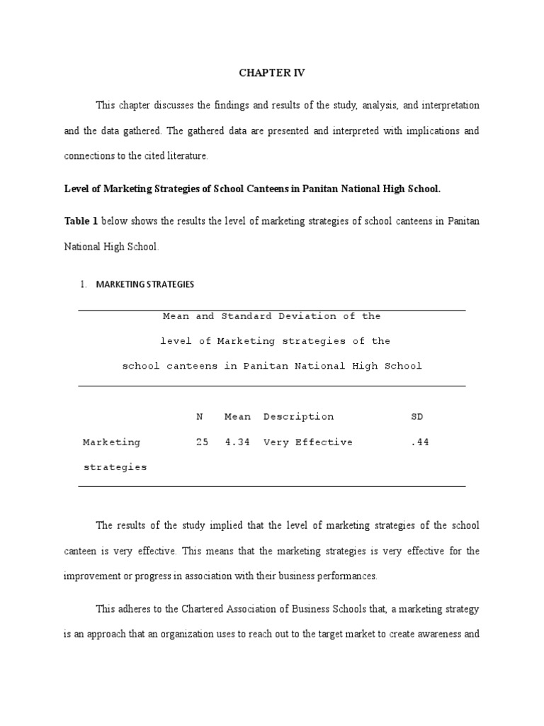 Chapter IV | PDF | Marketing | Marketing Strategy