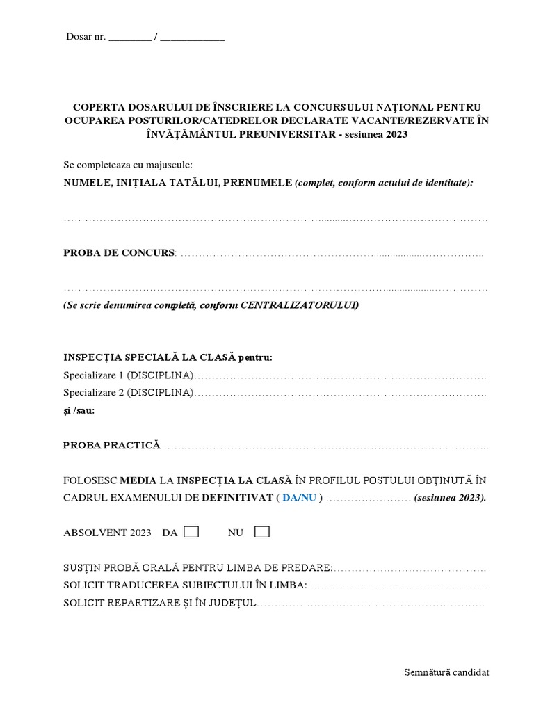 Coperta_Dosar_TITULARIZARE | PDF