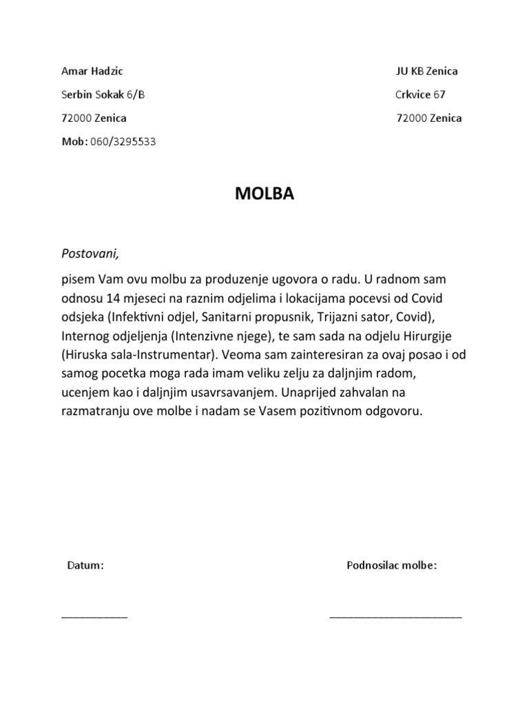 Molba | PDF