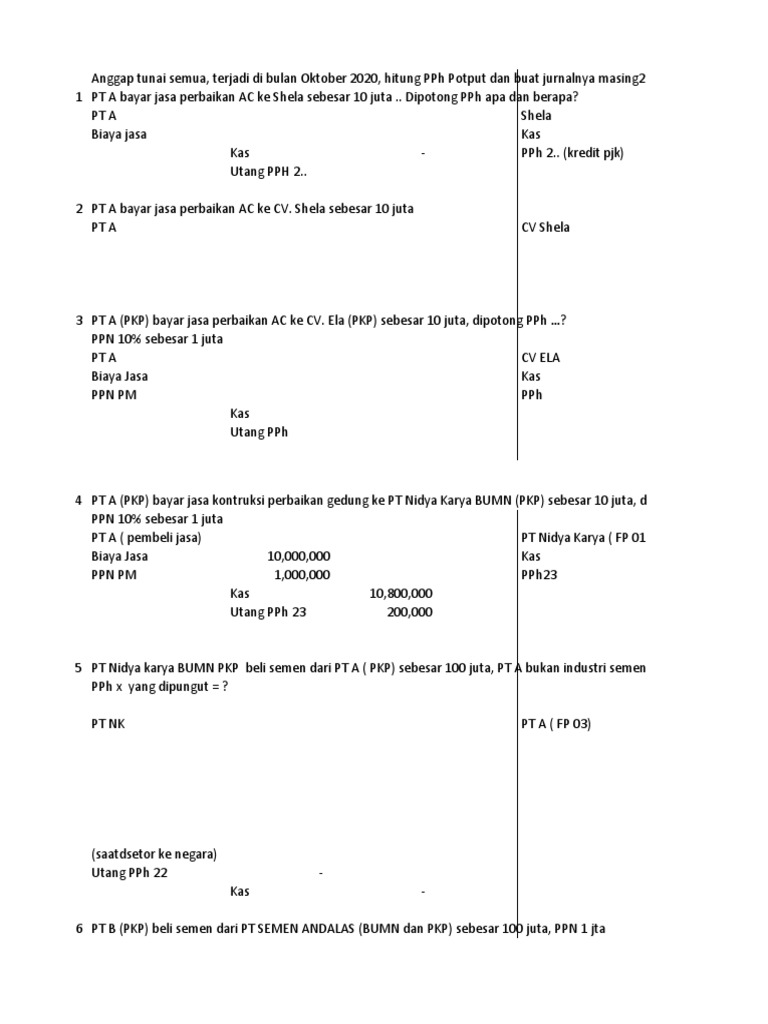 Soal Ujian Dan Latihan PPH Potput | PDF