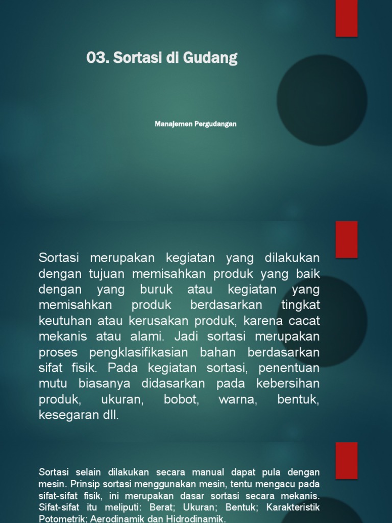 Sortasi Warehouse | PDF