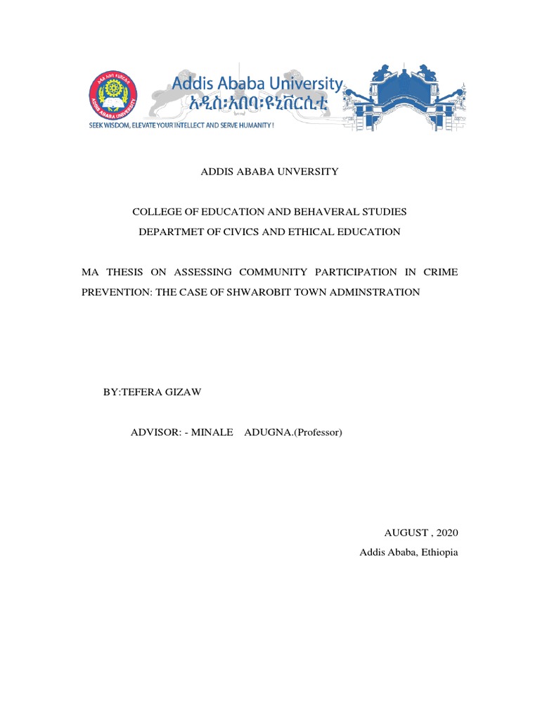 Tefera Gizaw | PDF | Thesis | Crime Prevention