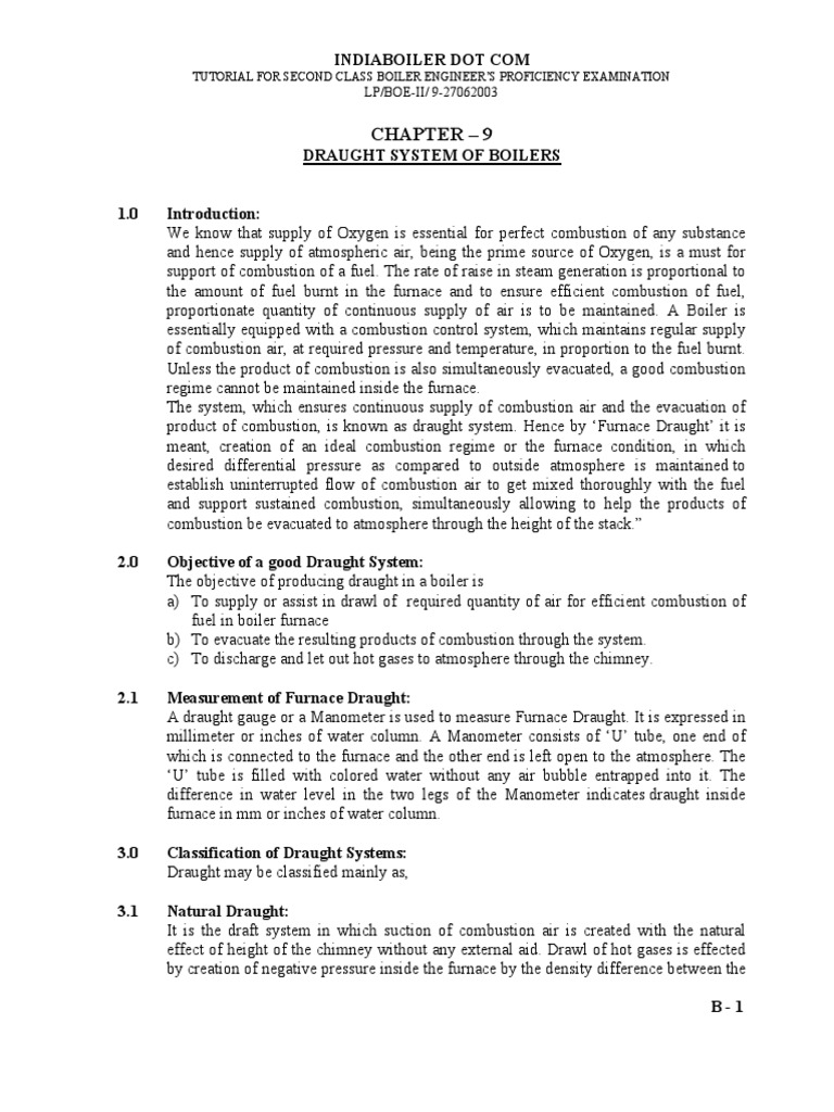 CH-9 Boiler Draught & Circulation System | PDF | Boiler | Chimney