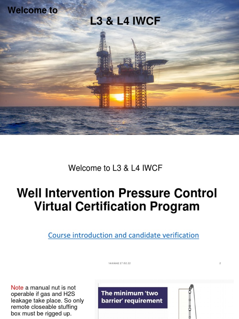 0 Welcome To L3 0L4 IWCF Well Intervention Pressure Control | PDF