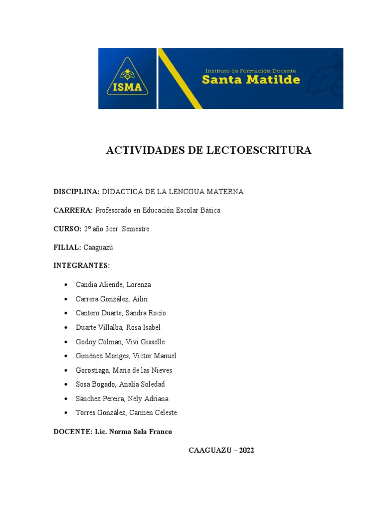 Actividades de Lectoescritura Montessori | PDF